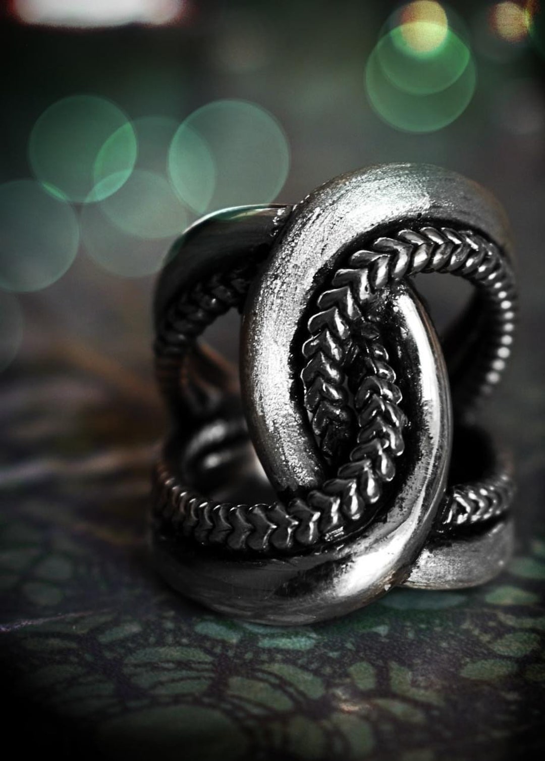 Intertwined Band Ring, Locks Vintage Ring, Stacking Silver Ring ...