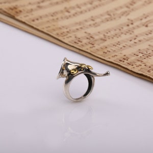 French Horn Gift, Horn Silver Jewelry, Sterling Silver Ring for Music ...