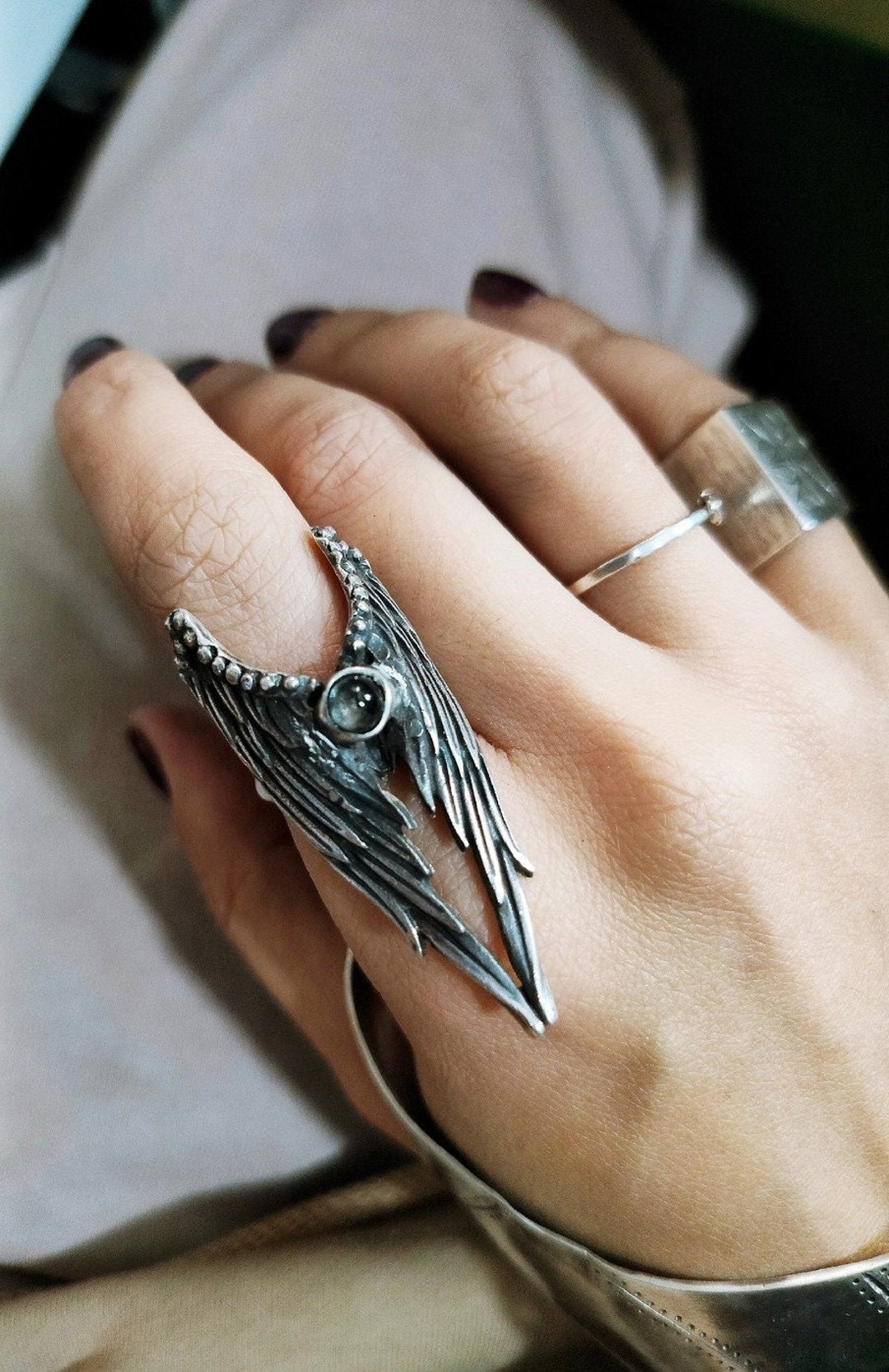 Angel Big Open Wings Ring, Wing Embossment Ring - Etsy