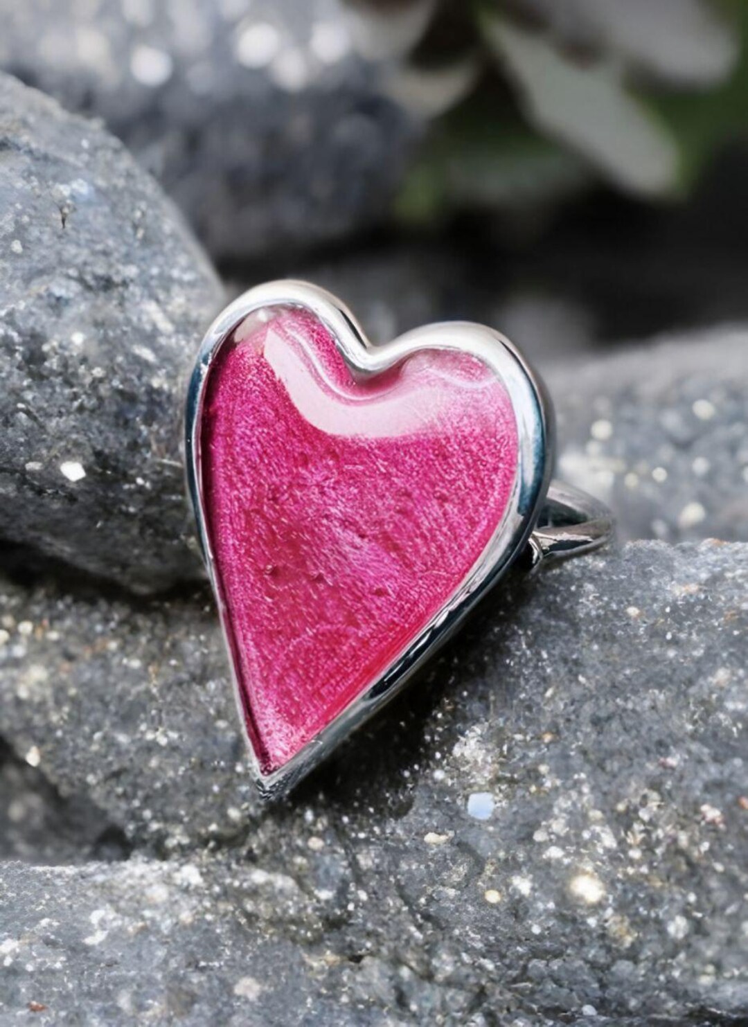 Red Gemstone Heart Ring: Sterling Silver Stacking Love Ring - Etsy