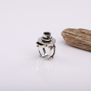 Creative Silver Art Ring, Coffee Table Jewelry With Cup and Plate ...