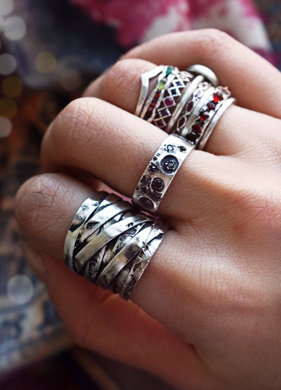 Universe Silver Band Galaxy Map Ring Celestial Band Space - Etsy