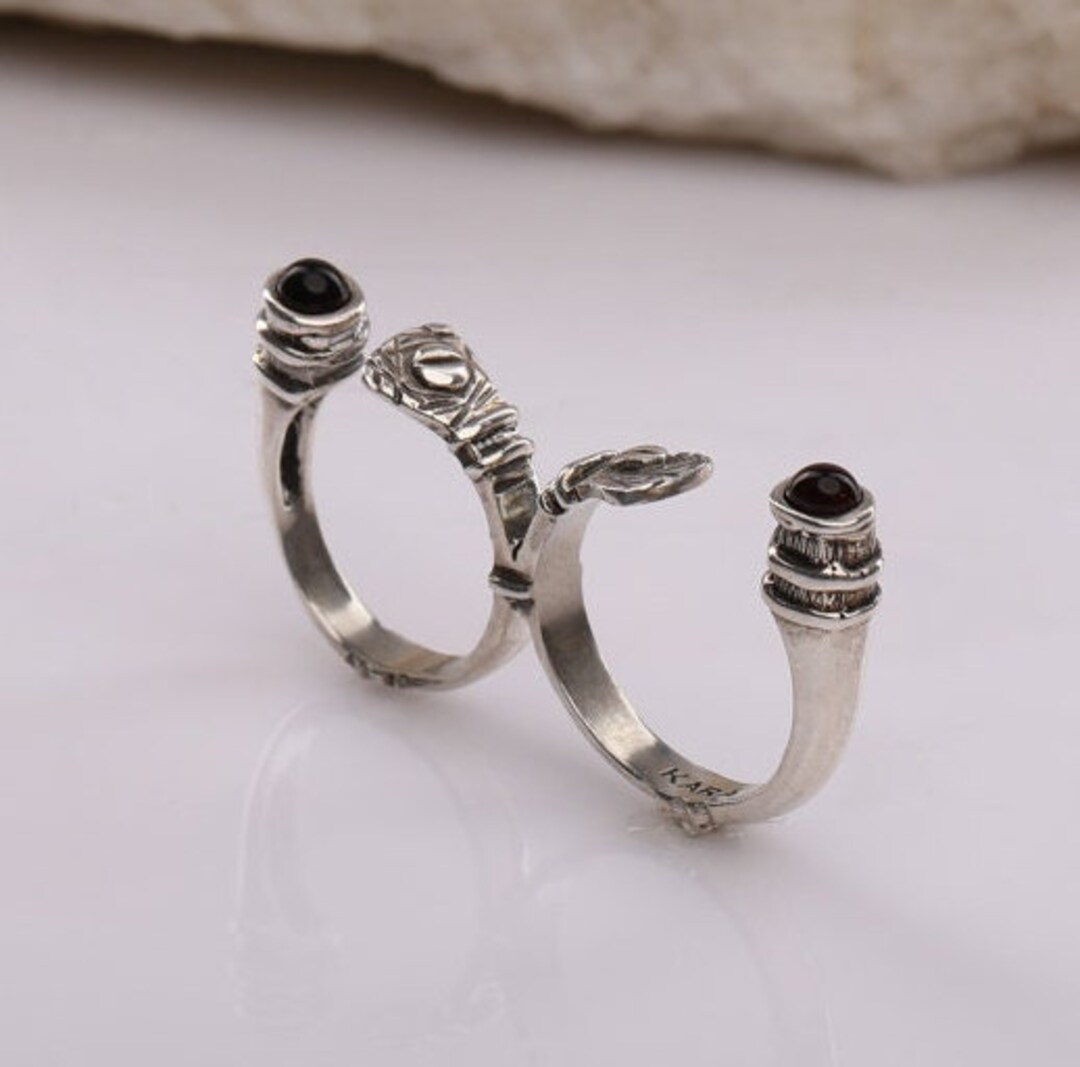 Multifinger Ring, 2 Finger Ring, Cocktail Fashionable Ring, Two Finger ...