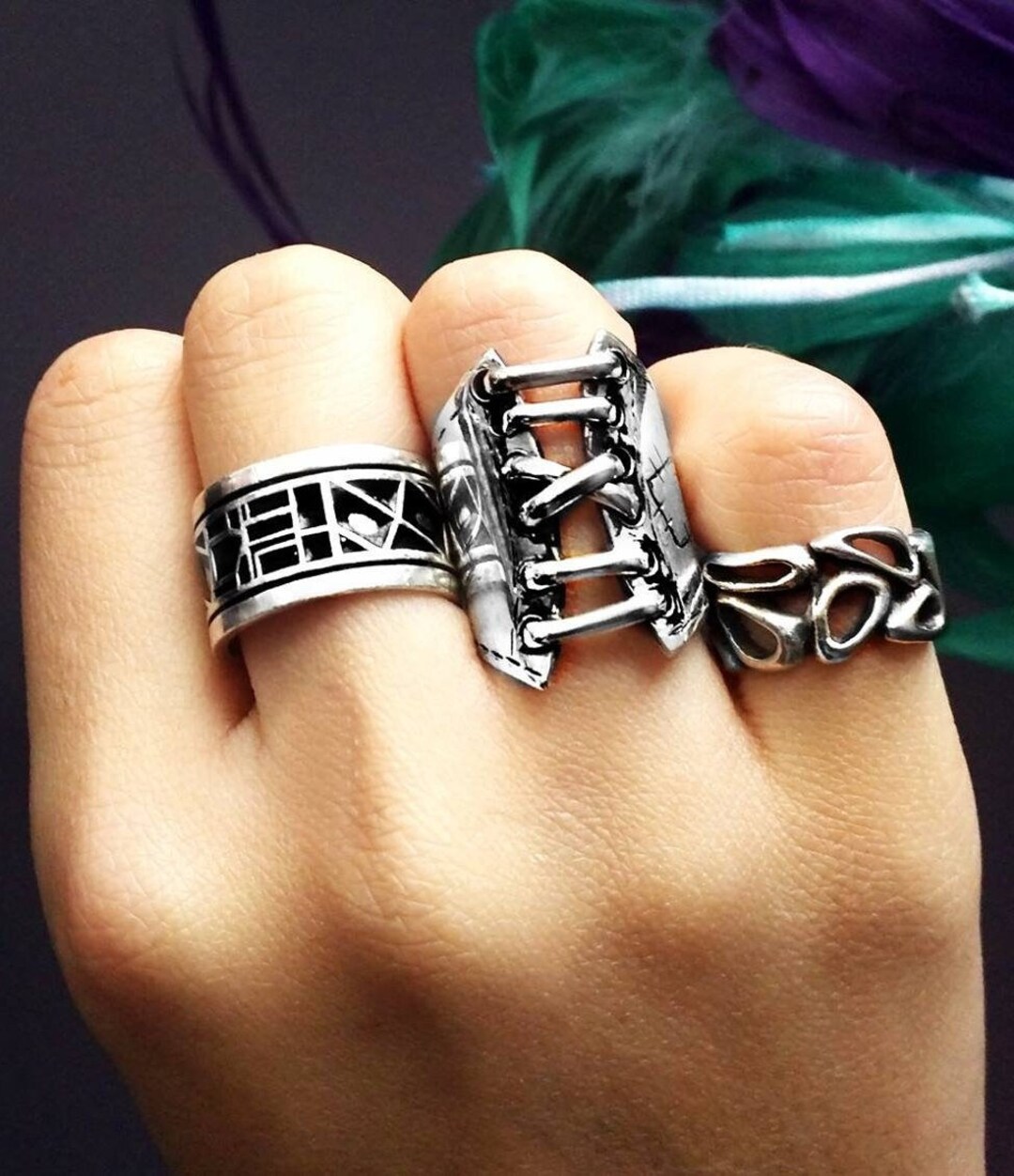 Corset Ring in Sterling Silver - Etsy
