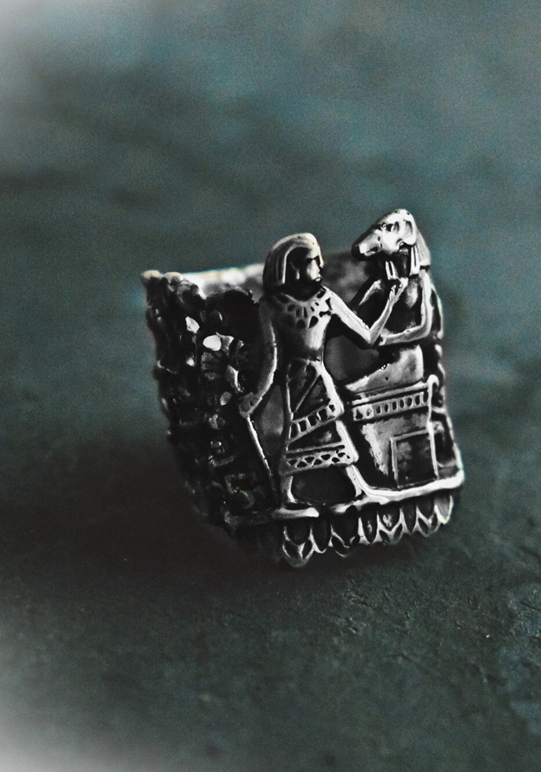 Pharaoh Ring in Sterling Silver, Egyptian Ring, Sphinx Ring - Etsy