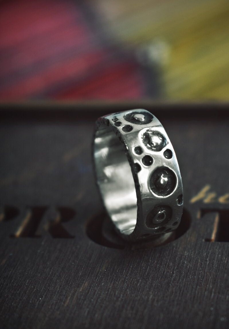 Universe Silver Band Galaxy Map Ring Celestial Band Space - Etsy