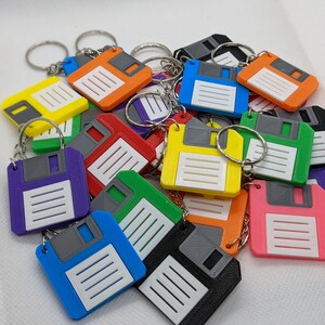 Floppy Disk Keychain 3D Printed Multiple Colors Novelty | Etsy
