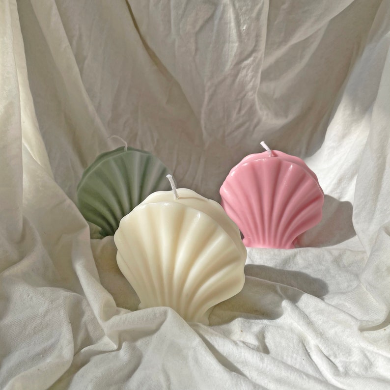 Scallop Candle Shell Shaped Soy Wax Candle Shell Candle - Etsy