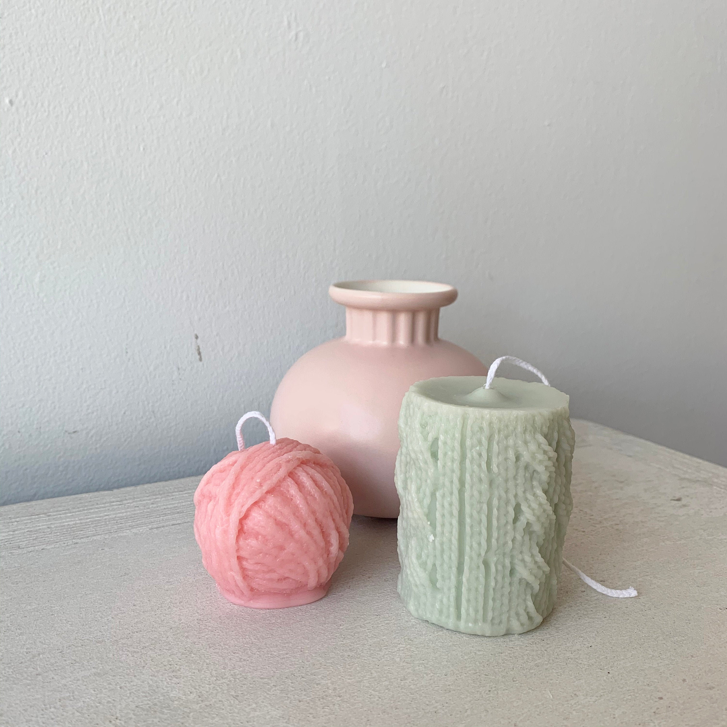 Yarn ball Candle Knitting wool ball candle 100% Soy Wax | Etsy