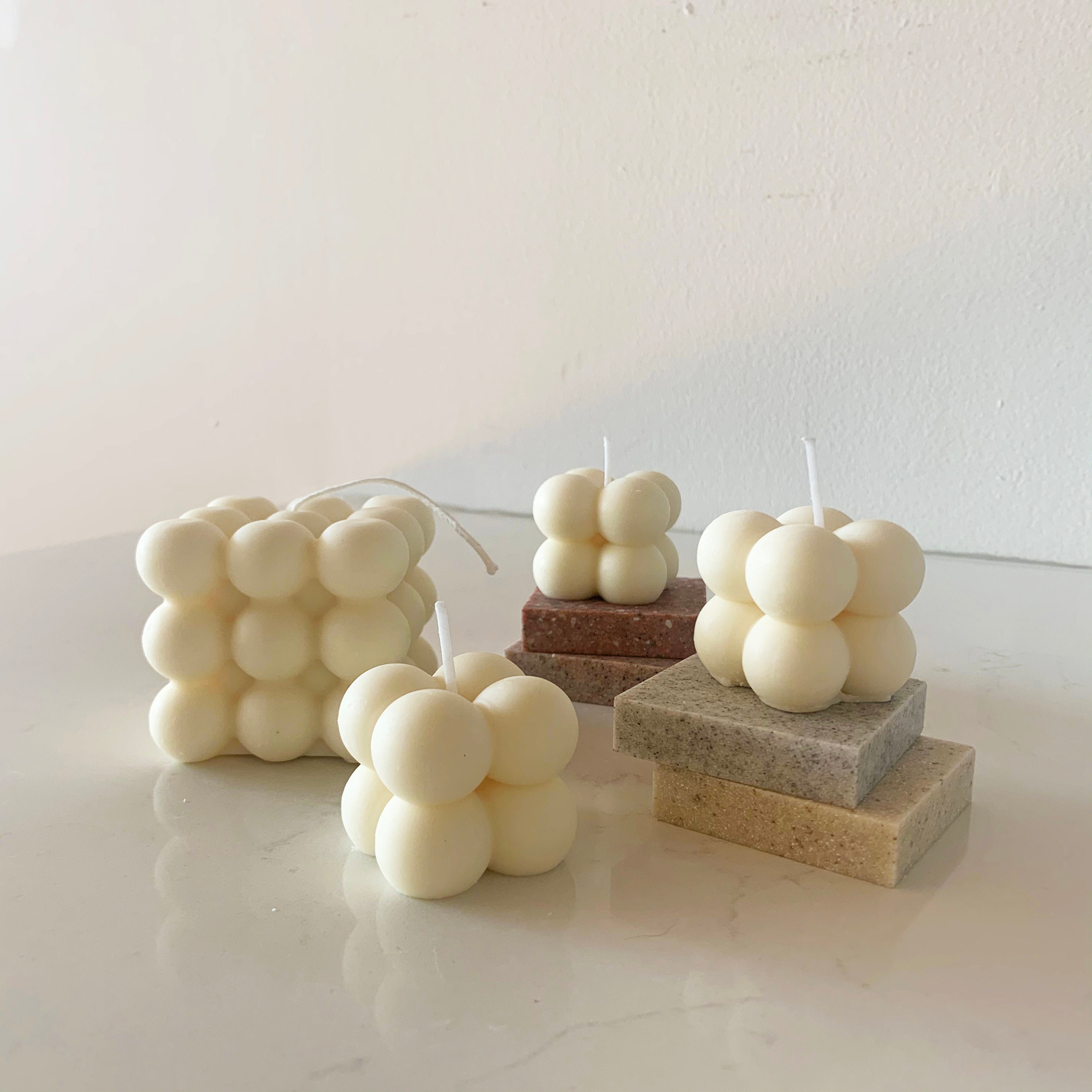 Bubble Candle Geometric Cube Shape Candle Kawaii Candle | Etsy