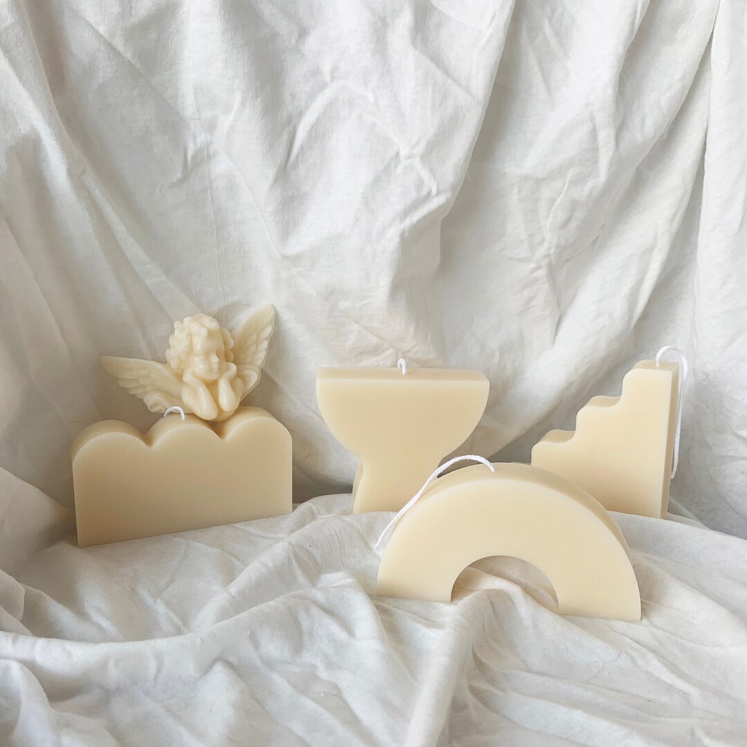 Curvy Shape Soy Wax Candles Modern Decor Candle Pillar - Etsy