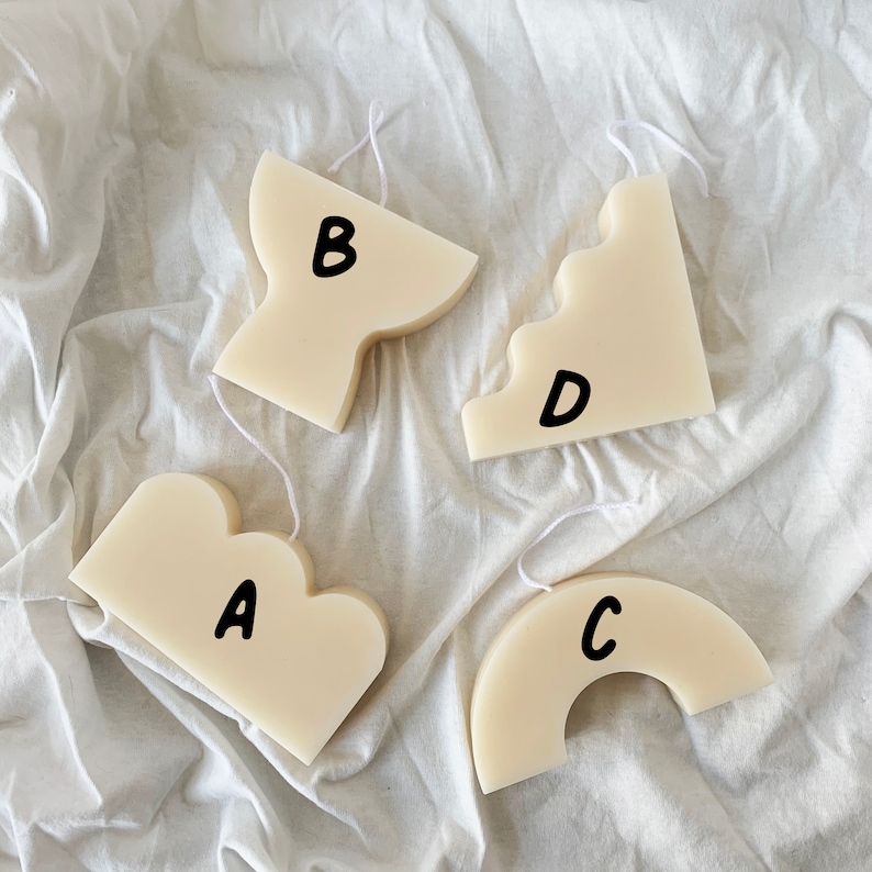 Curvy Shape Soy Wax Candles Modern Decor Candle Pillar - Etsy