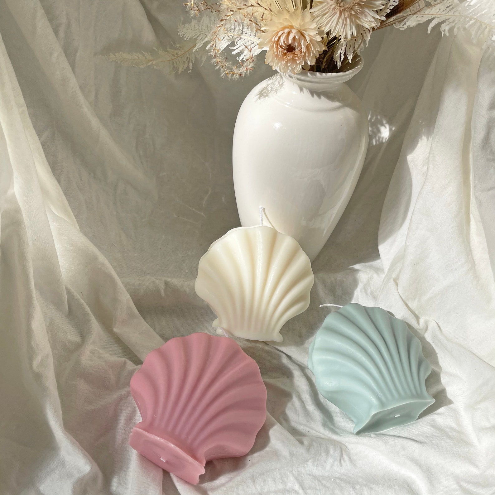 Scallop Candle Shell Shaped Soy Wax Candle Shell Candle - Etsy