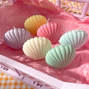 Matte Shell Shaped Scented Soy Wax Candle, Mermaid Clam Shell Candle ...