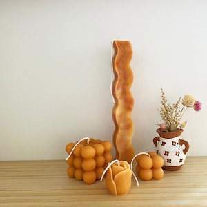 Squiggle Marble Candle, Unique Waving Shape Candle, Kawaii Candle, Home ...