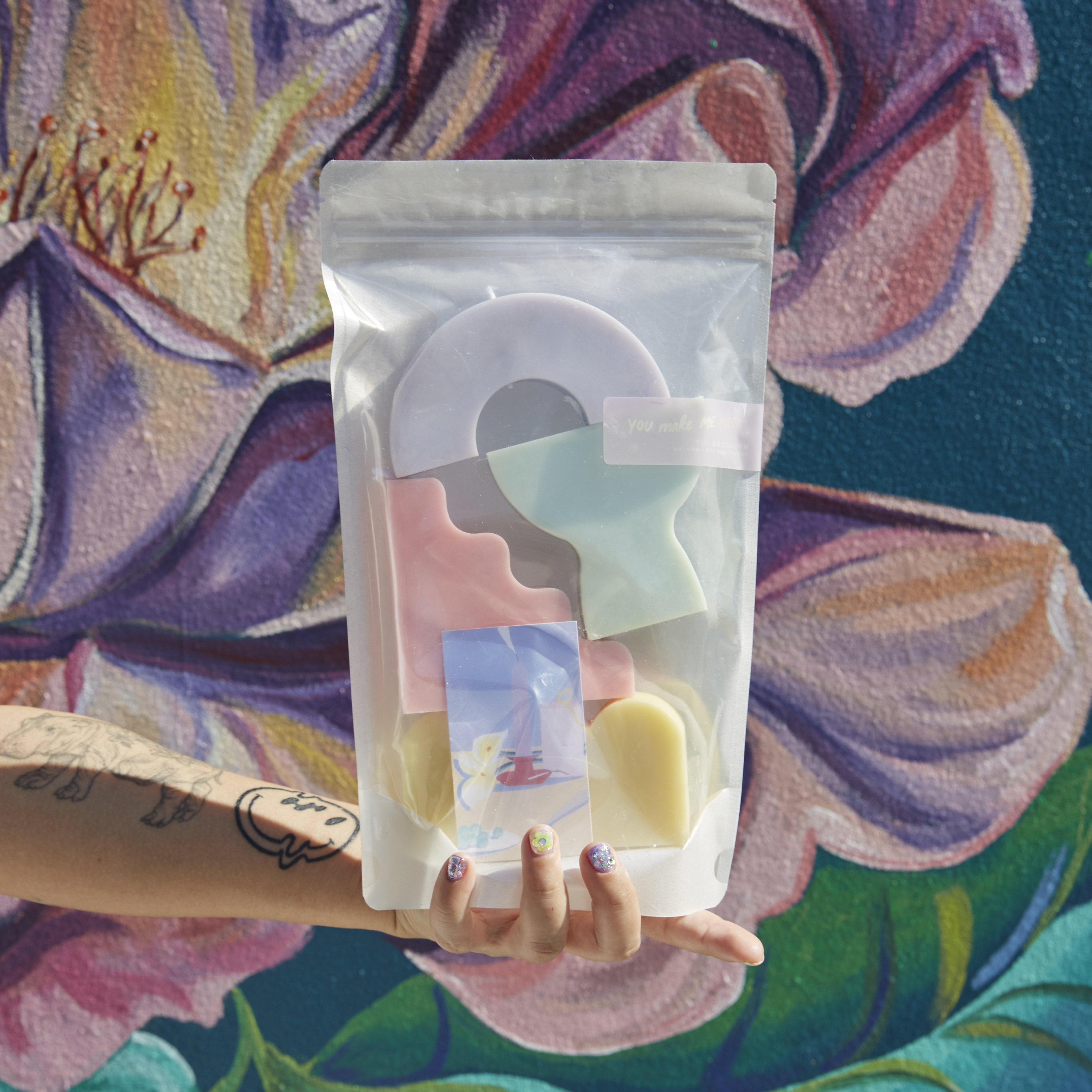 Candle Gift Pack Pastel Color Abstract Candles Set of 4 | Etsy