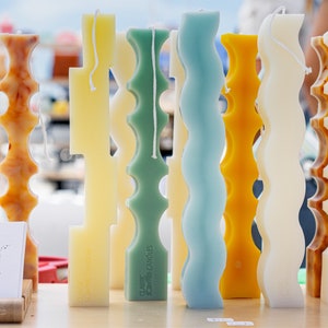 Squiggle Marble Candle, Unique Waving Shape Candle, Kawaii Candle, Home ...