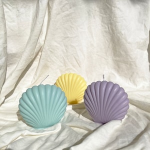 Matte Shell Shaped Scented Soy Wax Candle, Mermaid Clam Shell Candle ...