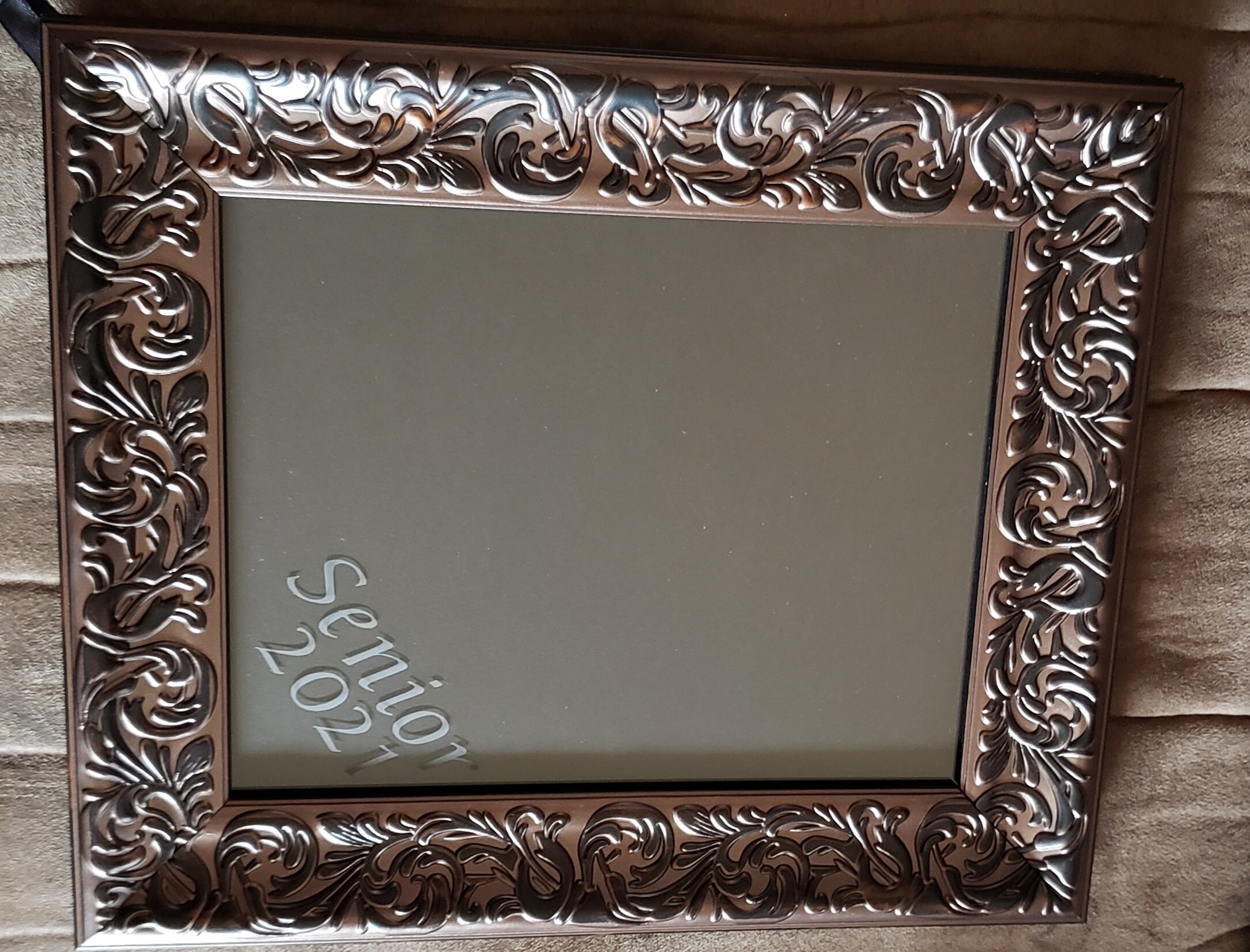 Senior 2021 hand etched glass picture frame | Etsy