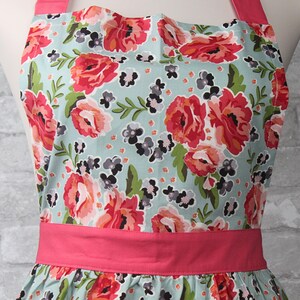 Vintage Floral Apron With Pockets Rose Apron for Woman Artist Baking ...