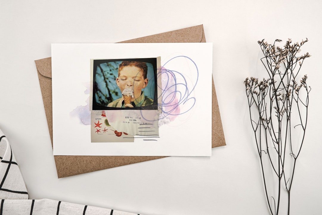 Greeting Card, Retro Birthday Card, Vintage Greeting Card, Child ...