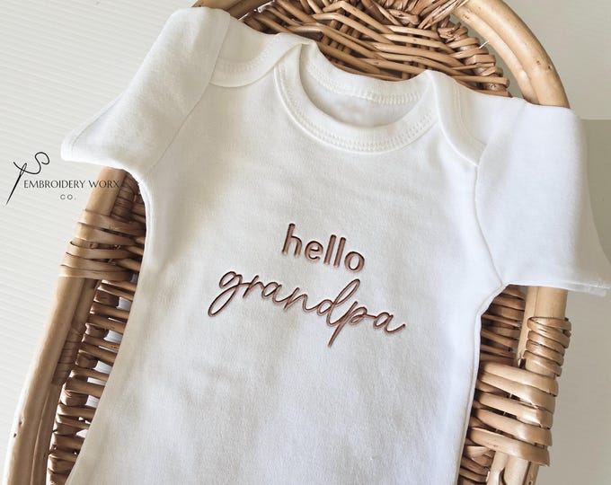 Embroidered Hi Grandma and Grandpa ONESIES® Brand, Hello Grandma ...