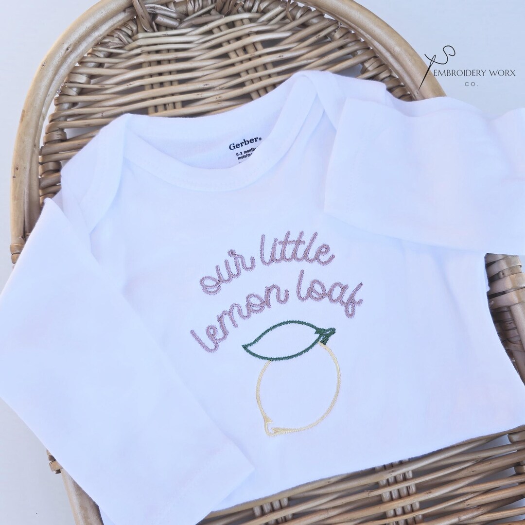 Embroidered Our Little Lemon Loaf ONESIES® Brand Pregnancy Announcement ...