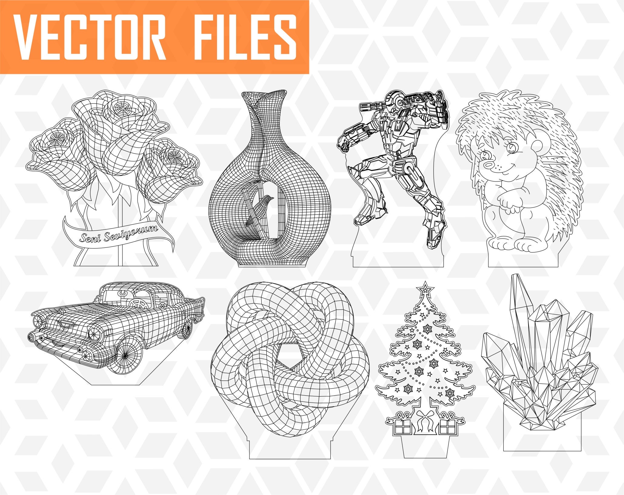 70 file 3D lamp LED Night light Svg files Acrylic lamp svg | Etsy