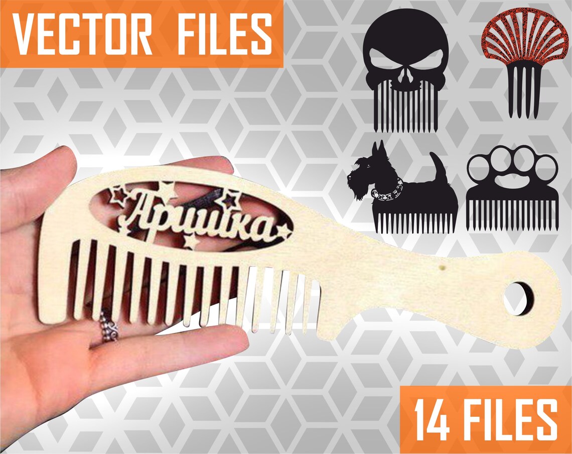 14 Сombs Laser Cut Files SVG DXF CDR Vector Plans Laser - Etsy