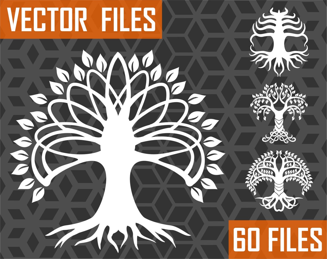 60 Tree Wall Art Decor Laser Cut Wall Art Laser Cut Wall Art SVG Laser ...