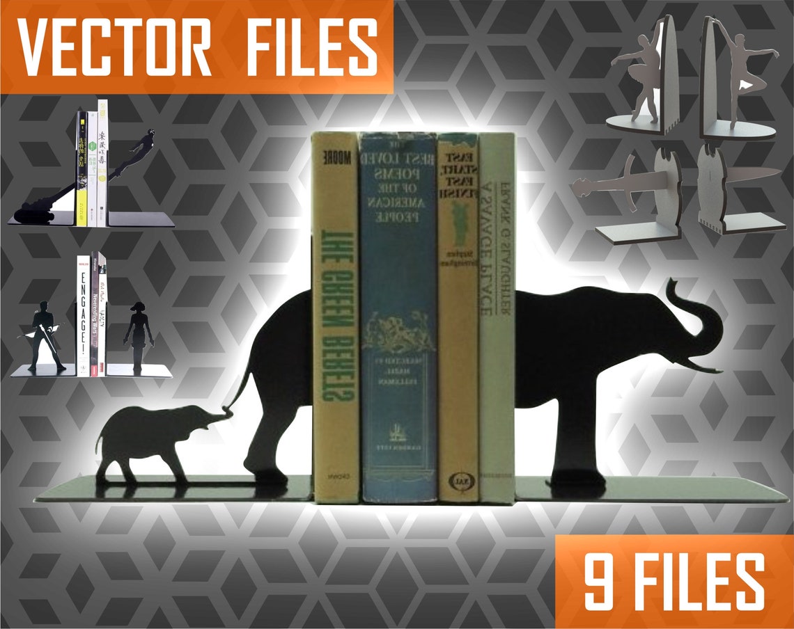 8 Shelf Book Shelf Design Dxf Svg Template Vector Files Laser Cut Files ...