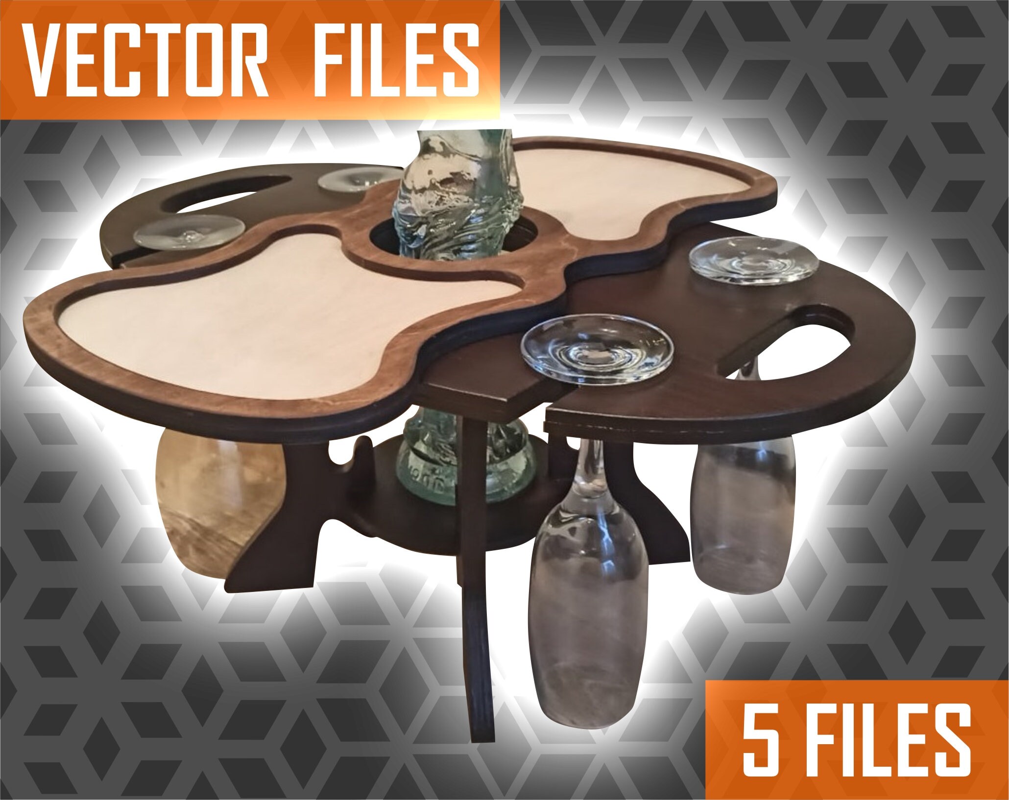 5 Wine Stand Svg Wine Shelf DXF File for Laser Cut and CNC | Etsy