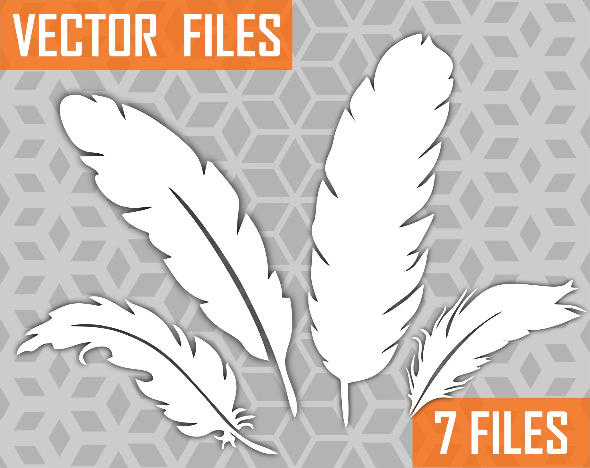 7 Feather Svg Svg files Laser cut files SVG CDR vector | Etsy
