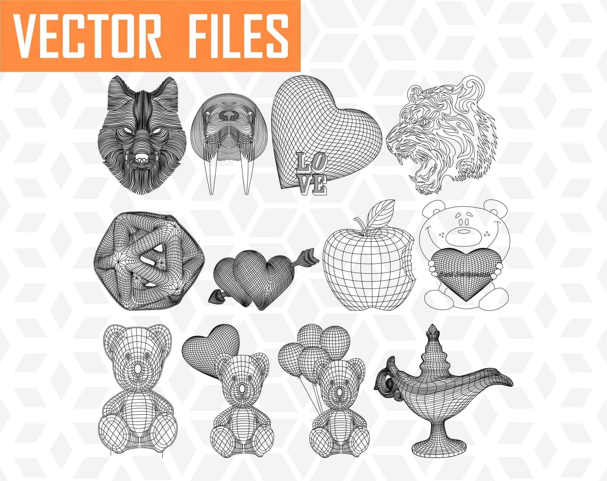 70 file 3D lamp LED Night light Svg files Acrylic lamp svg | Etsy