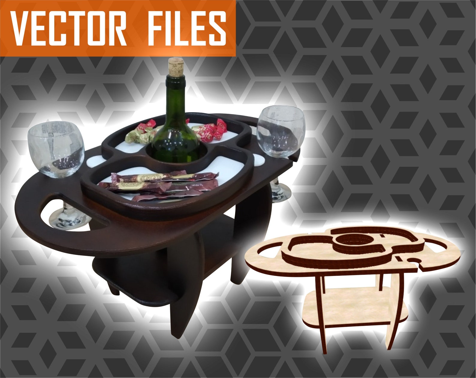 5 Wine Stand Svg Wine Shelf DXF File for Laser Cut and CNC | Etsy