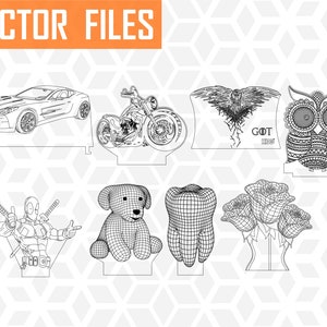 70 File 3D Lamp LED Night Light Svg Files Acrylic Lamp Svg Laser Cut ...