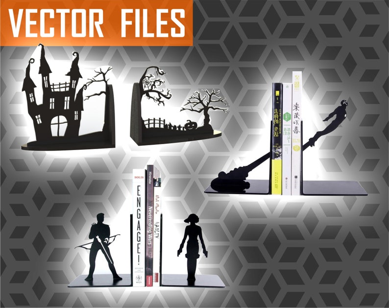 8 Shelf Book Shelf Design Dxf Svg Template Vector Files Laser | Etsy