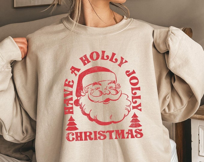 Retro Santa Tee, Santa Tee, Vintage Graphic Tee, Merry Christmas Shirt ...