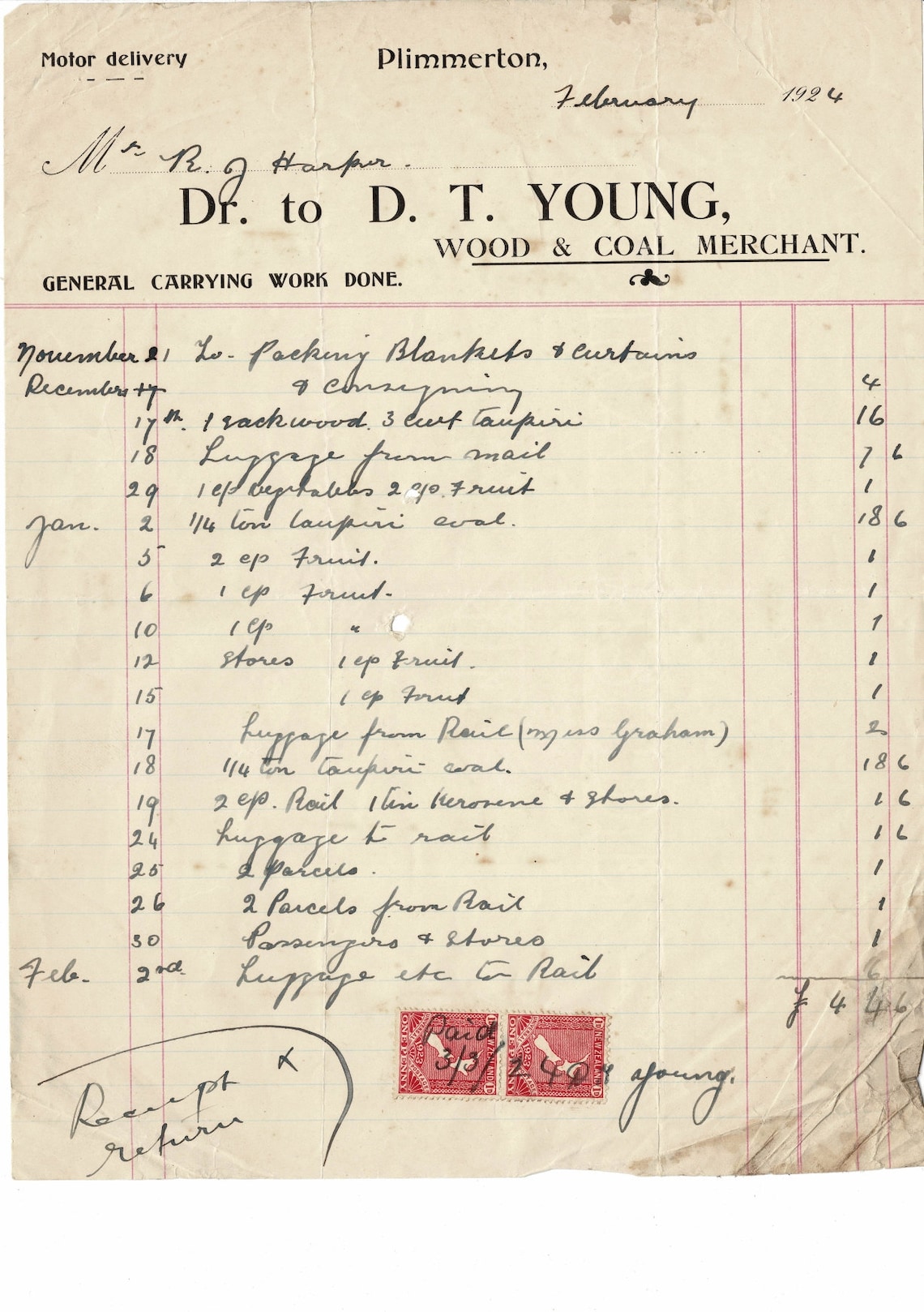 Typewritten Vintage Letter Retro Receipt Documents X 3 Bonus Stationary ...