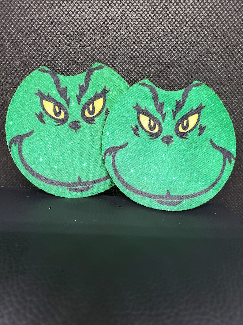 The Grinch Car Coasters - Etsy