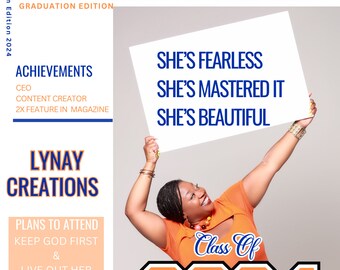 Senior Graduate Magazine Cover Editable Template 2024 College Magazine ...