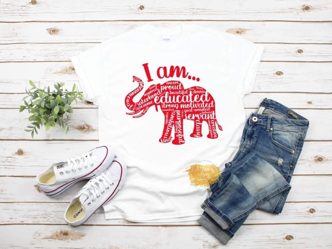 I Am Proud, Elephant, Red Font, Greek - Etsy