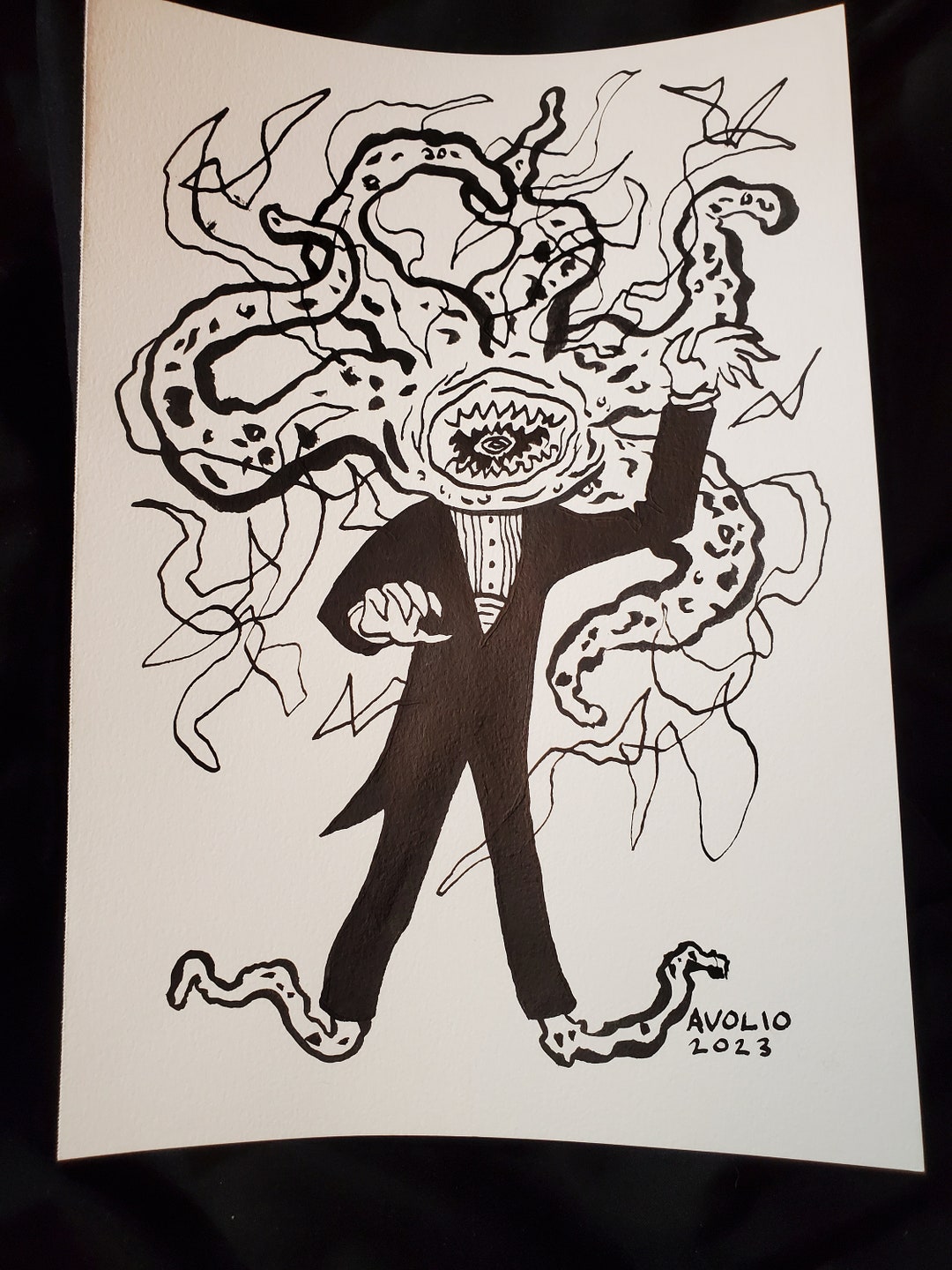 October Monster 24 Original Horror Ink Drawing 7 X 10 - Etsy