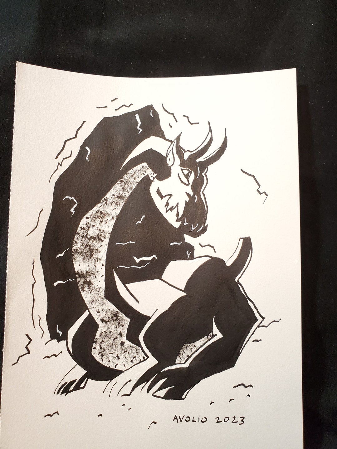 October Monster 7 Original Horror Ink Drawing 7 X 10 - Etsy