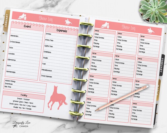 Barrel Racing Planner Inserts Journal Pages for Equestrian - Etsy