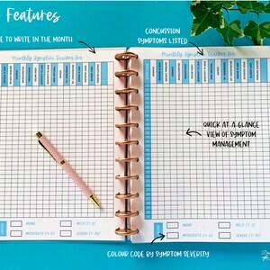 Concussion Symptom Tracker - Monthly Brain Injury Recovery Journal ...