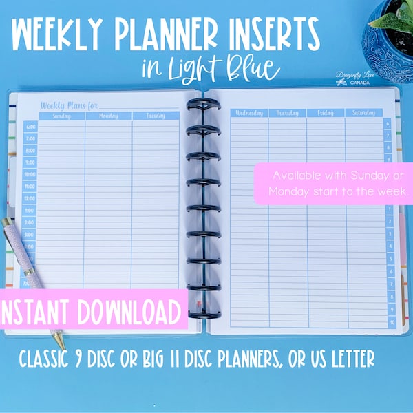 Weekly Vertical Half Letter Disc Planner - Etsy
