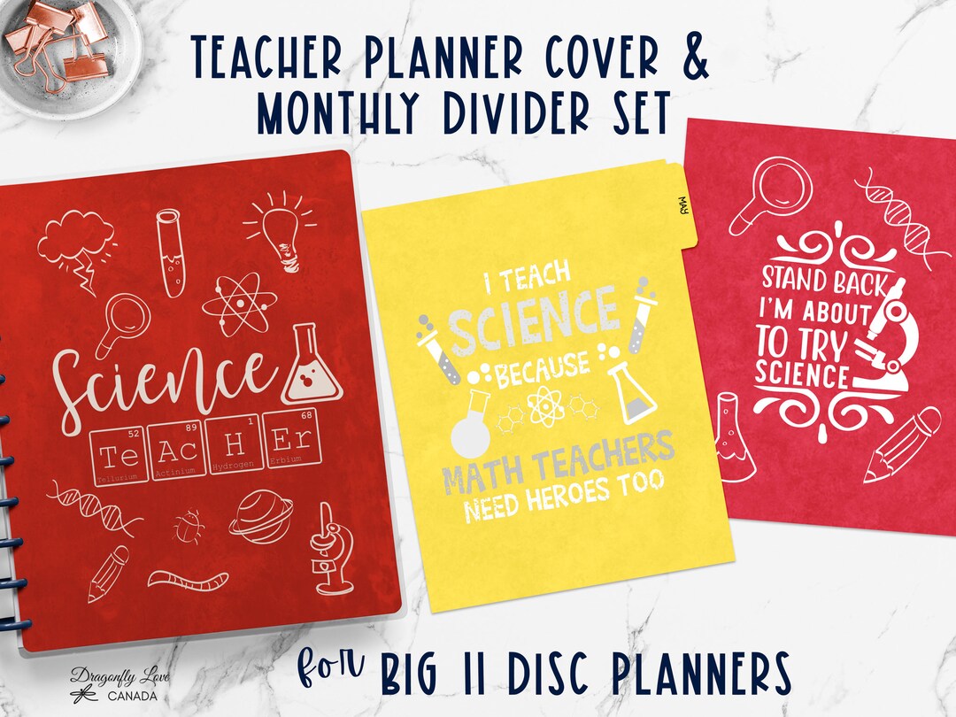 2022 Custom Science Teacher Planner Cover, Calendars & Monthly Divider ...