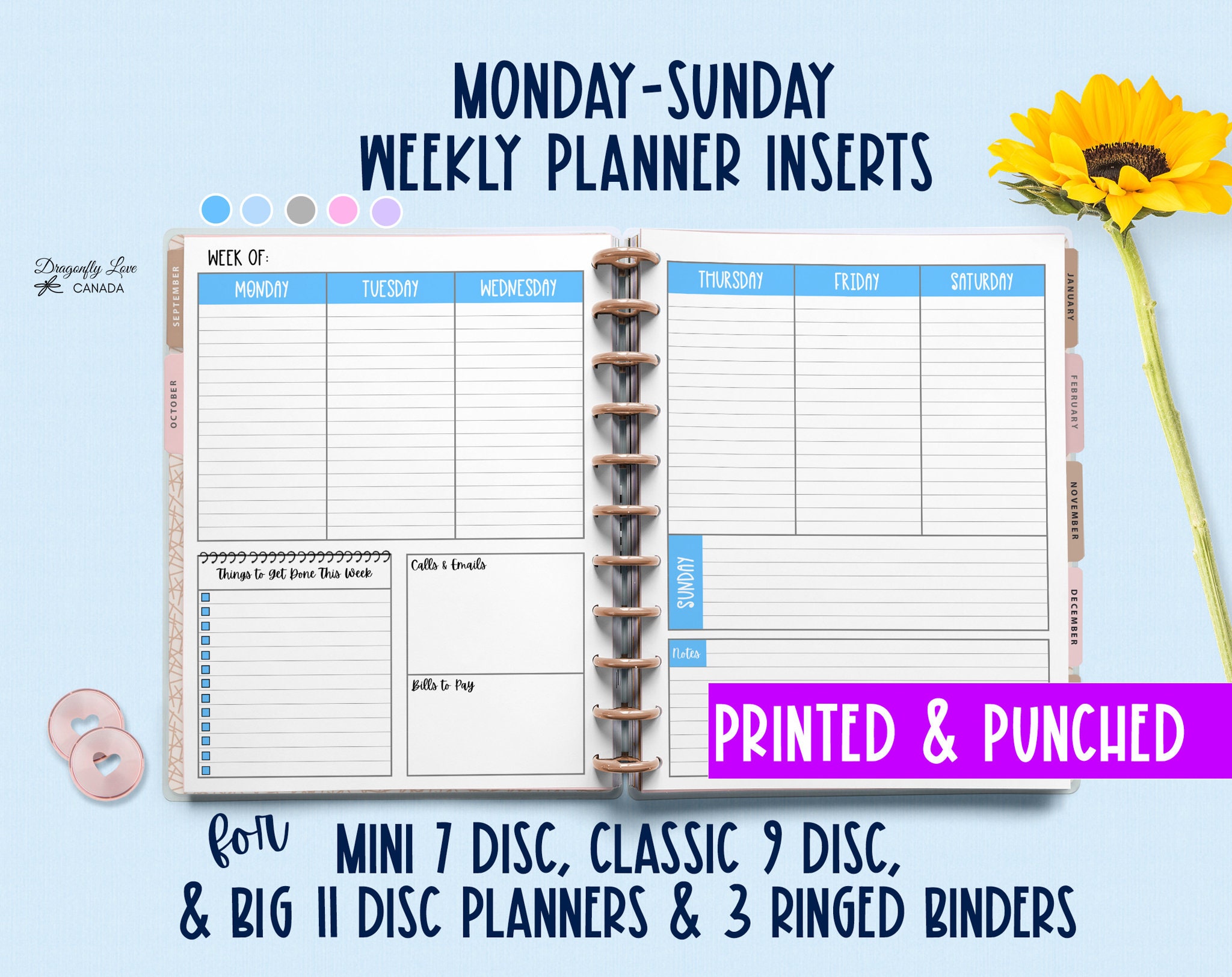 Calendars & Planners Paper Discbound Agenda Filler Paper Vertical ...