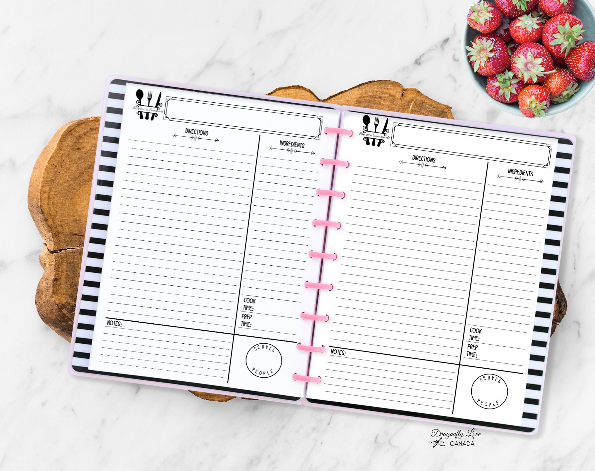 Recipe Planner Printable Minimalist Cookbook Inserts - Etsy